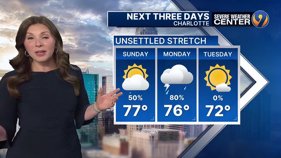 Sunday morning's forecast update with Meteorologist Danielle Miller