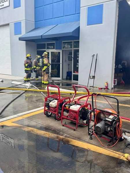 Firefighters working to contain commercial structure fire in Stuart