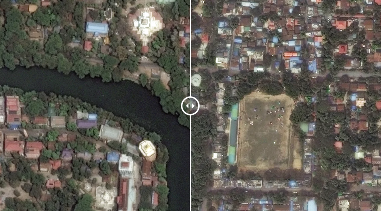 Myanmar earthquake aftermath: Satellite images show collapsed ...
