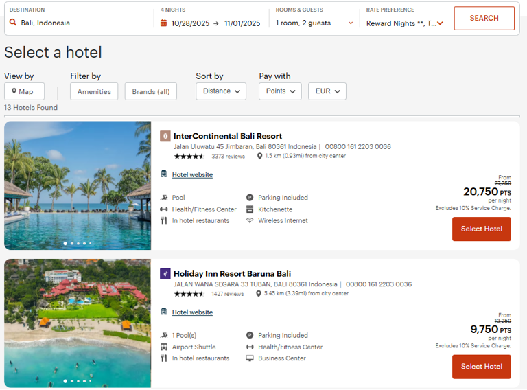 How to redeem points with the IHG One Rewards program