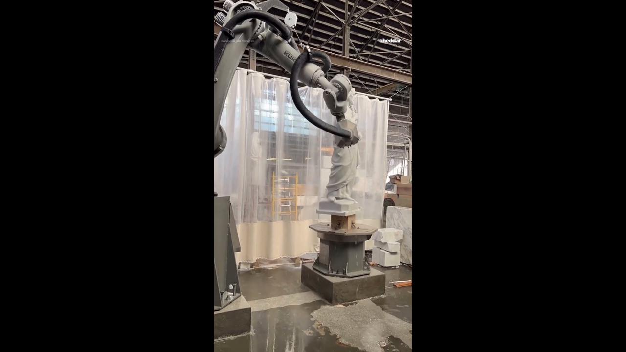 AI robots carve Renaissance-style marble sculptures