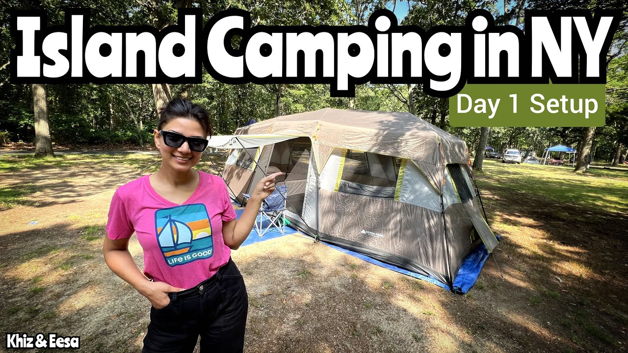 Family Camping Setup in Heckscher State Park - Long Island, New York ...