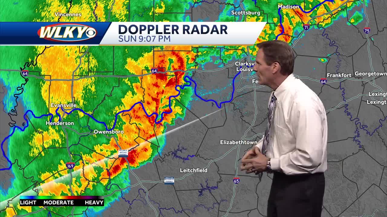 Damaging hail, straight line winds possible as storms slowly move east ...