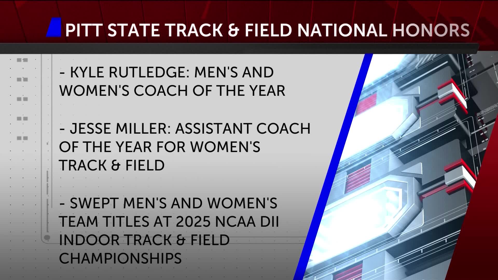 Rutledge, Miller earn National Coaching Honors for Pitt State Track & Field
