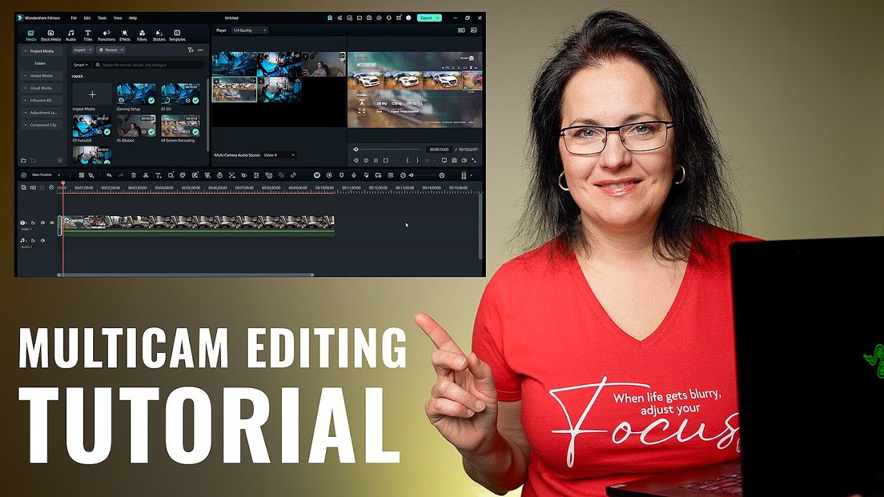 The EASIEST WAY to edit MULTICAM VIDEO START TO FINISH in Filmora 14!
