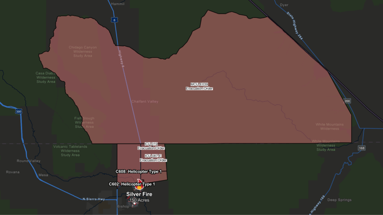Rapidly growing Silver Fire prompts evacuation orders in Inyo, Mono ...