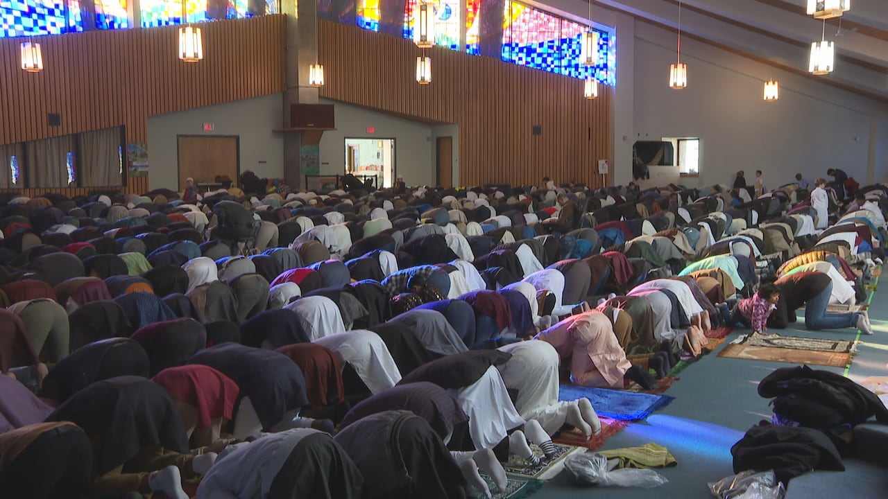 Take a look at Eid celebrations in the new St. John's mosque inside ...