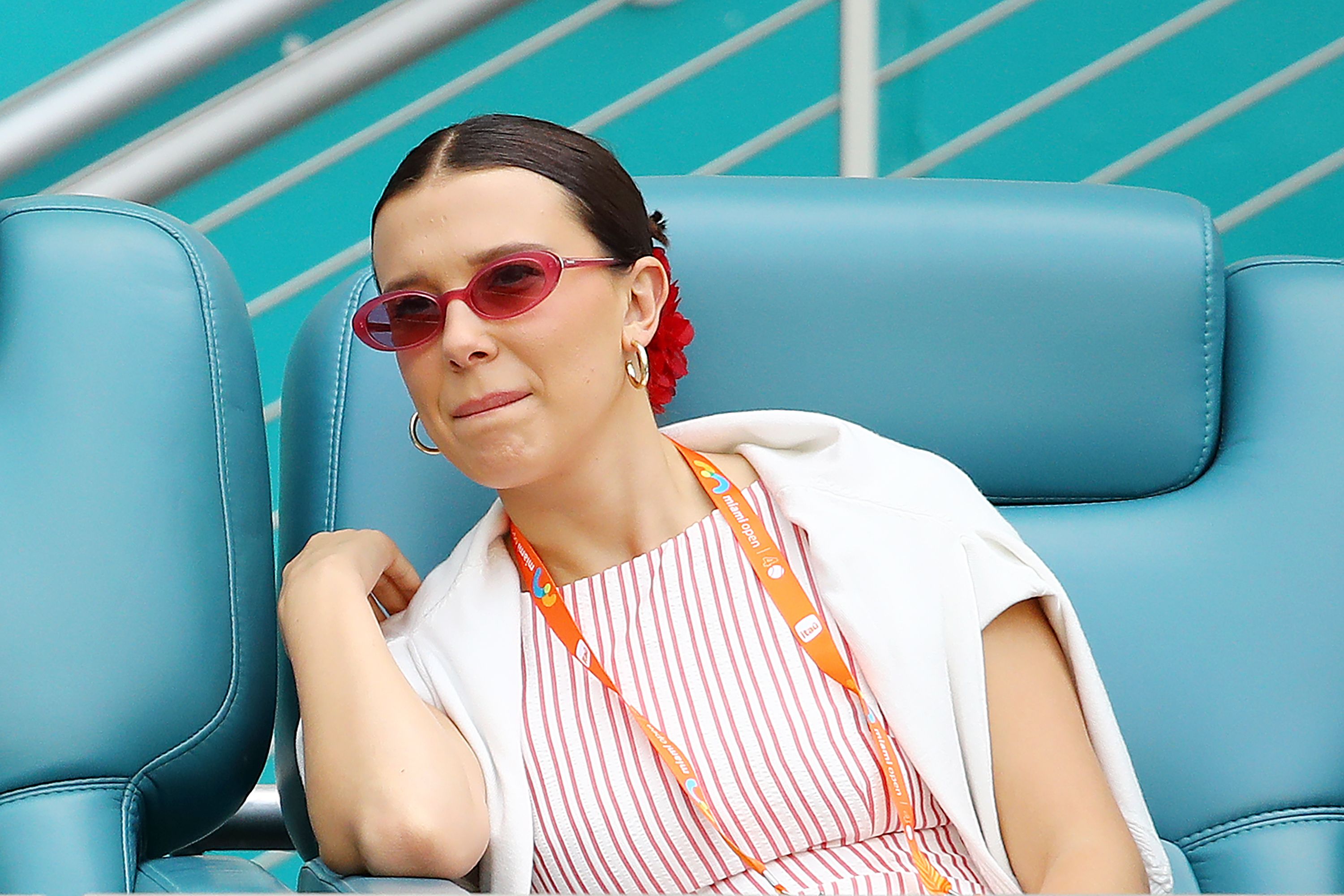 Millie Bobby Brown Debuts Brown Hair in Miami