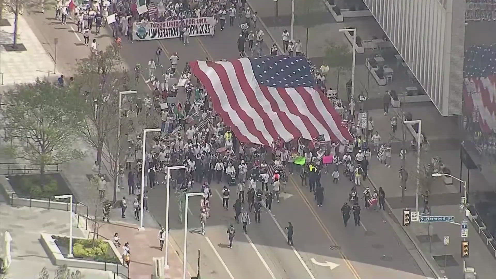 Texans protest in Dallas against latest immigration policies