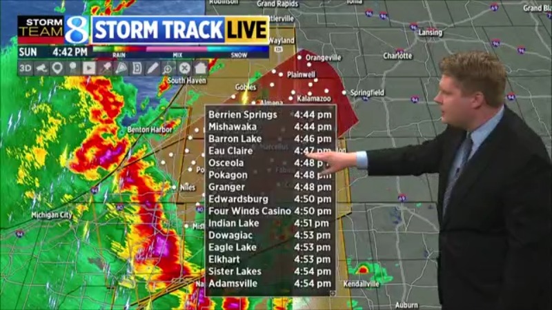 Severe thunderstorm warnings issued in Southwest Michigan