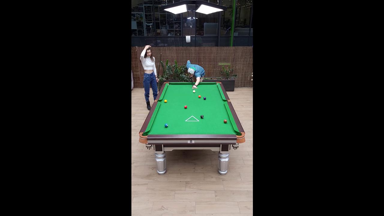 Guy Wins Billiards Game in Two Shots