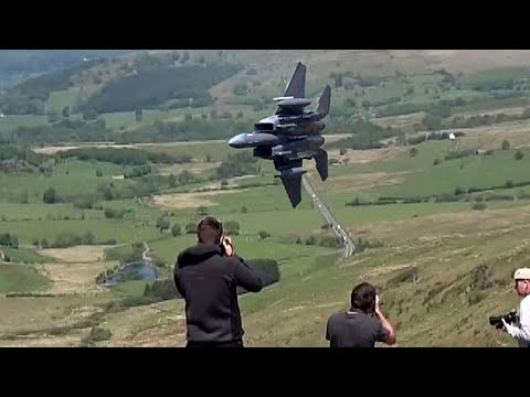 Low Jets Flying the Mach Loop, Wales – Low Flybys by F-15s, RAF ...
