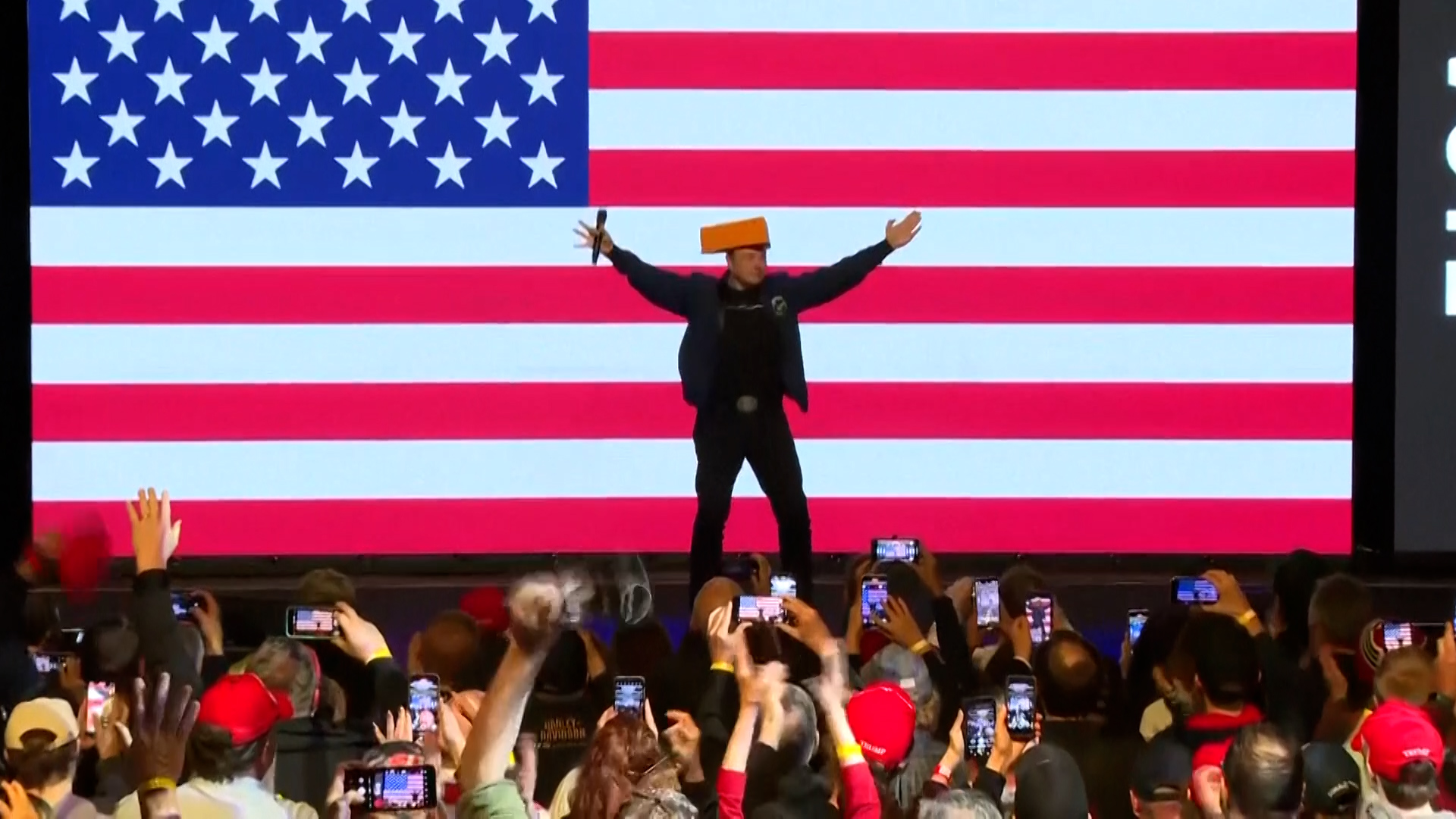 Elon Musk Shows Up At Wisconsin Rally Wearing Cheese Hat