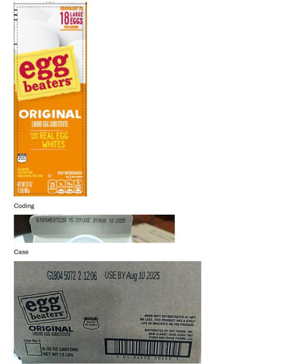 ‘Egg beaters,’ ‘Bob Evans’ liquid eggs recalled; may contain cleaning ...