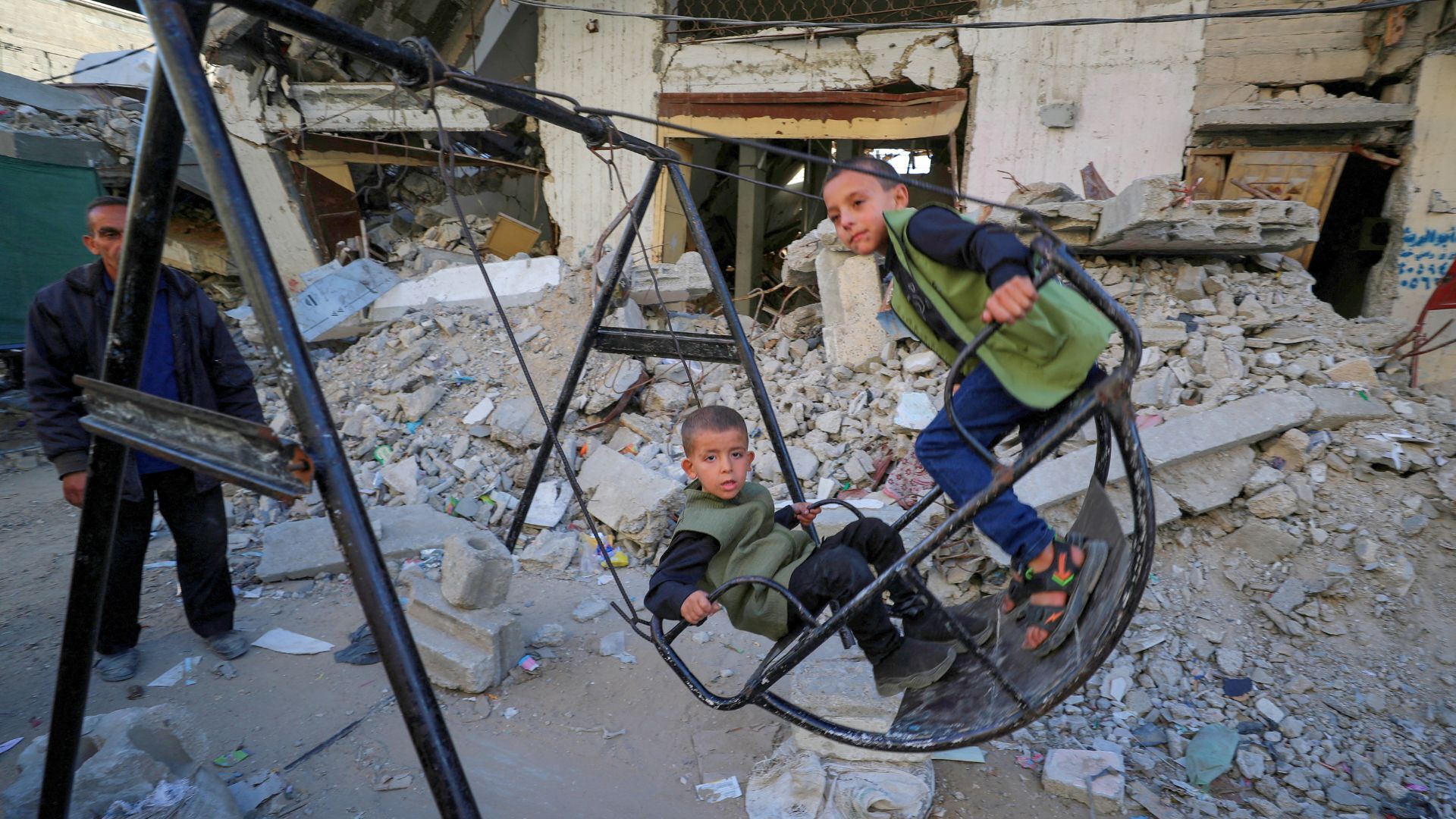 Gaza’s children mark Eid amid the ruins of playgrounds destroyed by war