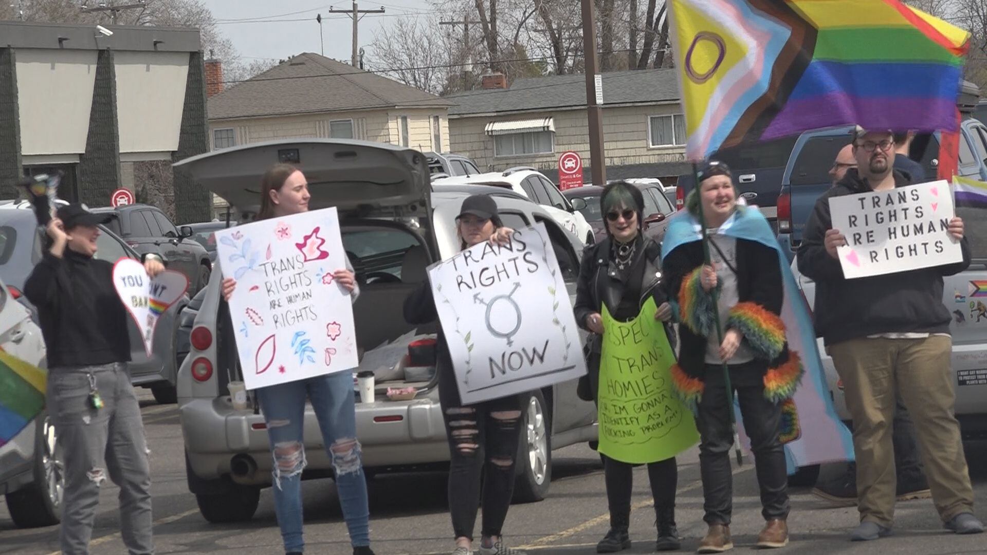 LGBTQ+ allies and activists rally for transgender rights