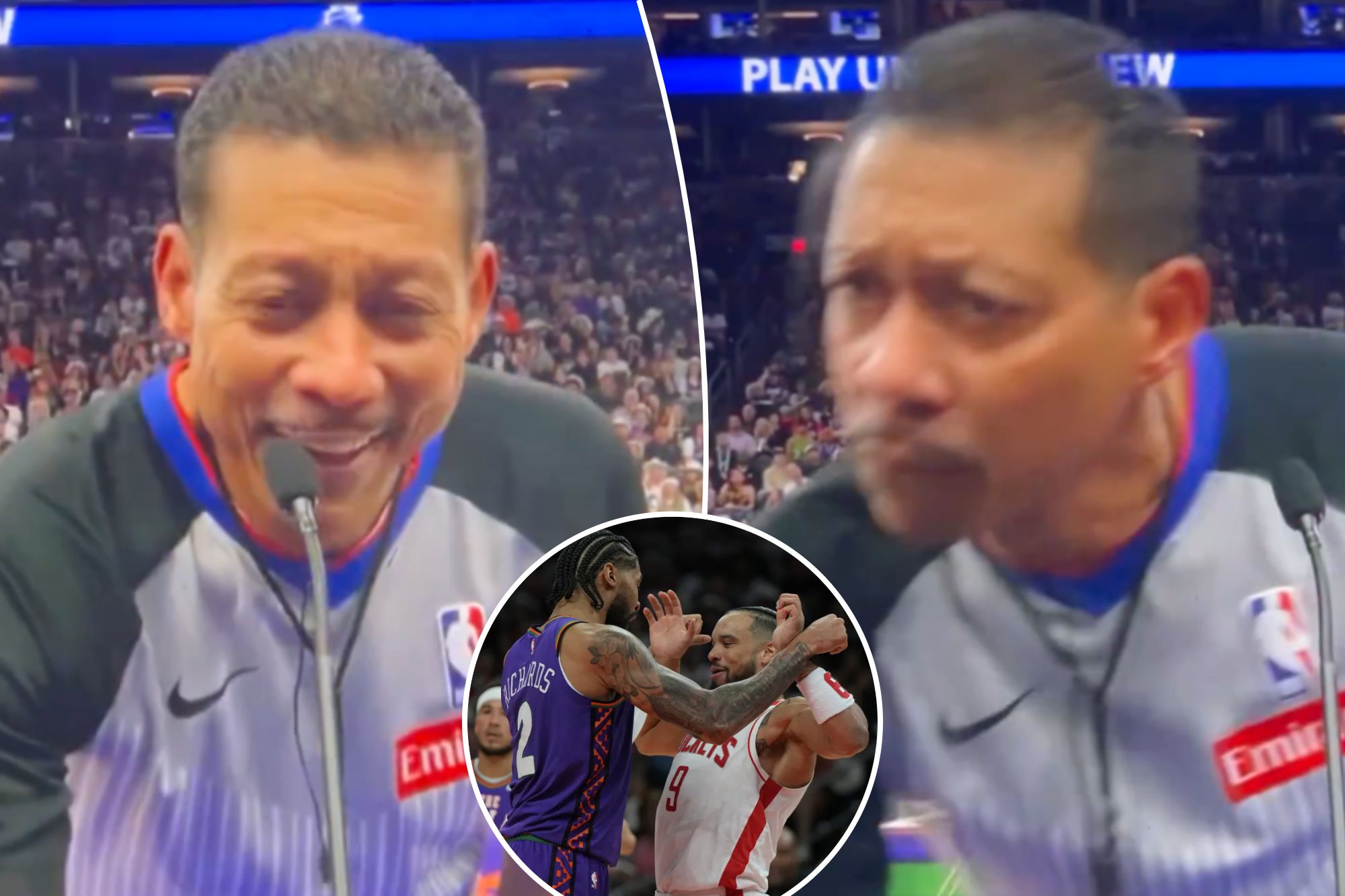 Referee hilariously pretends to forget Dillion Brooks’ name after ...