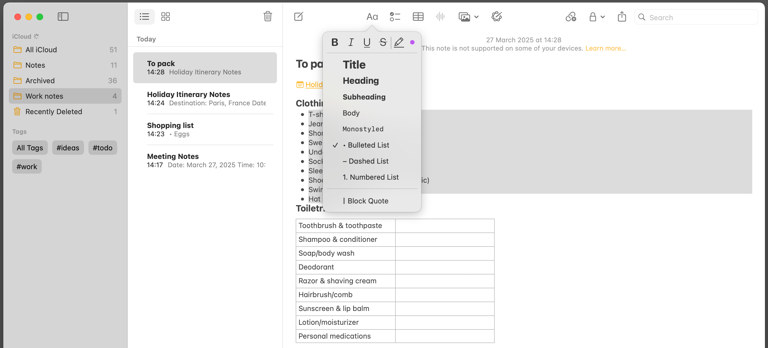 9 Quick Tips for Apple Notes on a Mac