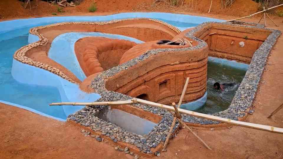 Building an Underground Swimming Pool and Water Slide Around an ...