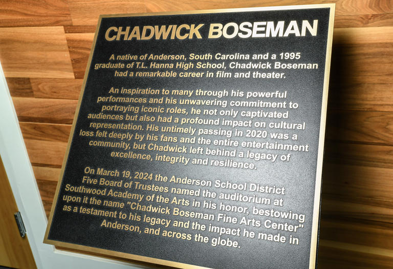 Fine Arts Center in Anderson County renamed for Chadwick Boseman, bust ...