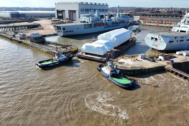 Work completed on part of new warship at Cammell Laird