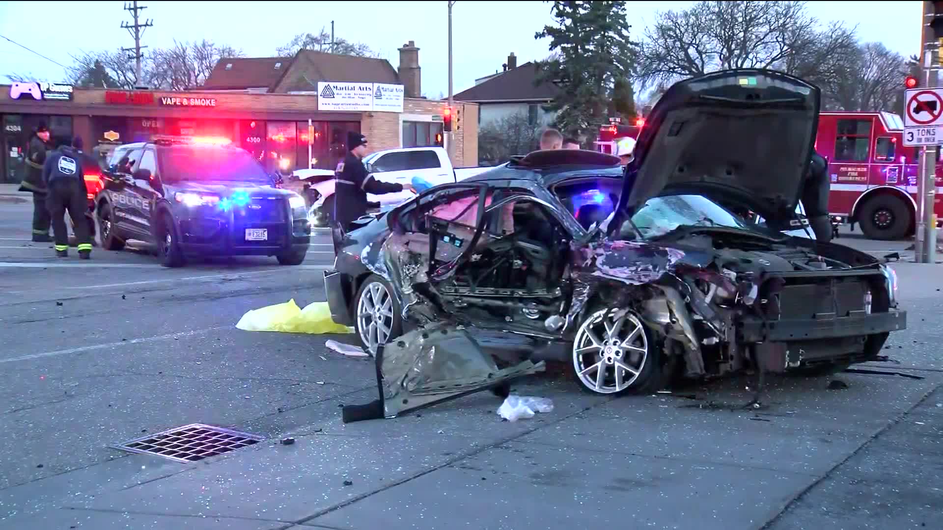 Police investigate crash at 43rd and Forest Home