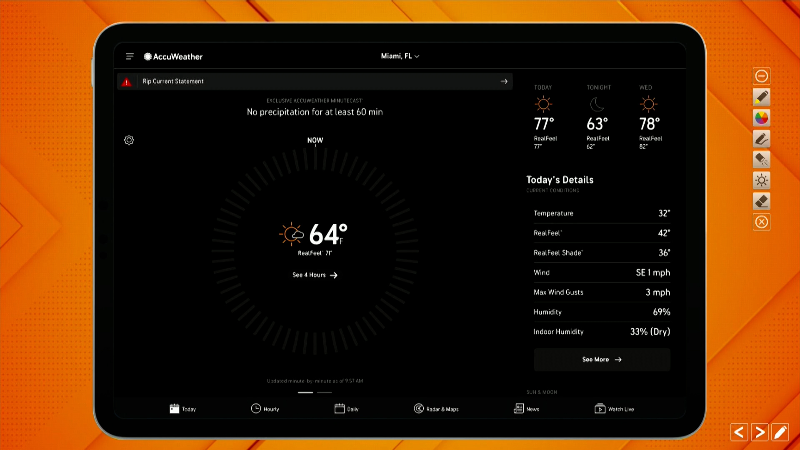 How to utilize the AccuWeather RealFeel® on the app