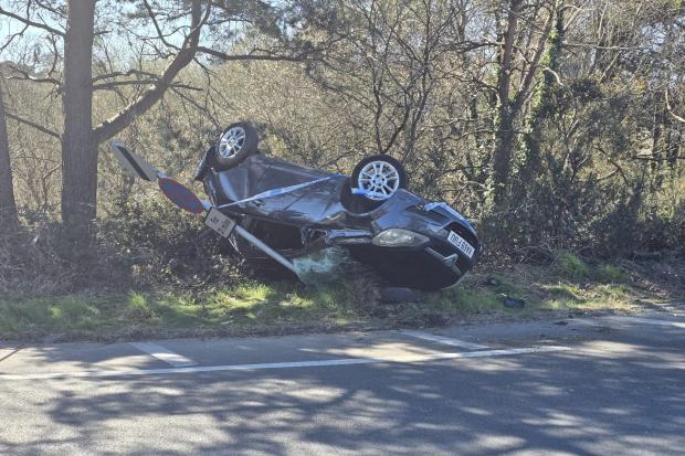 'Traumatised' after swerving off the road and colliding with a signpost