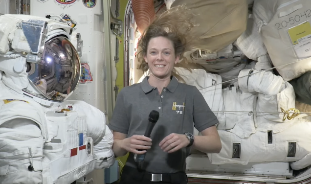 Nichole Ayers Hosts First Crew-10 Video Conference Aboard ISS