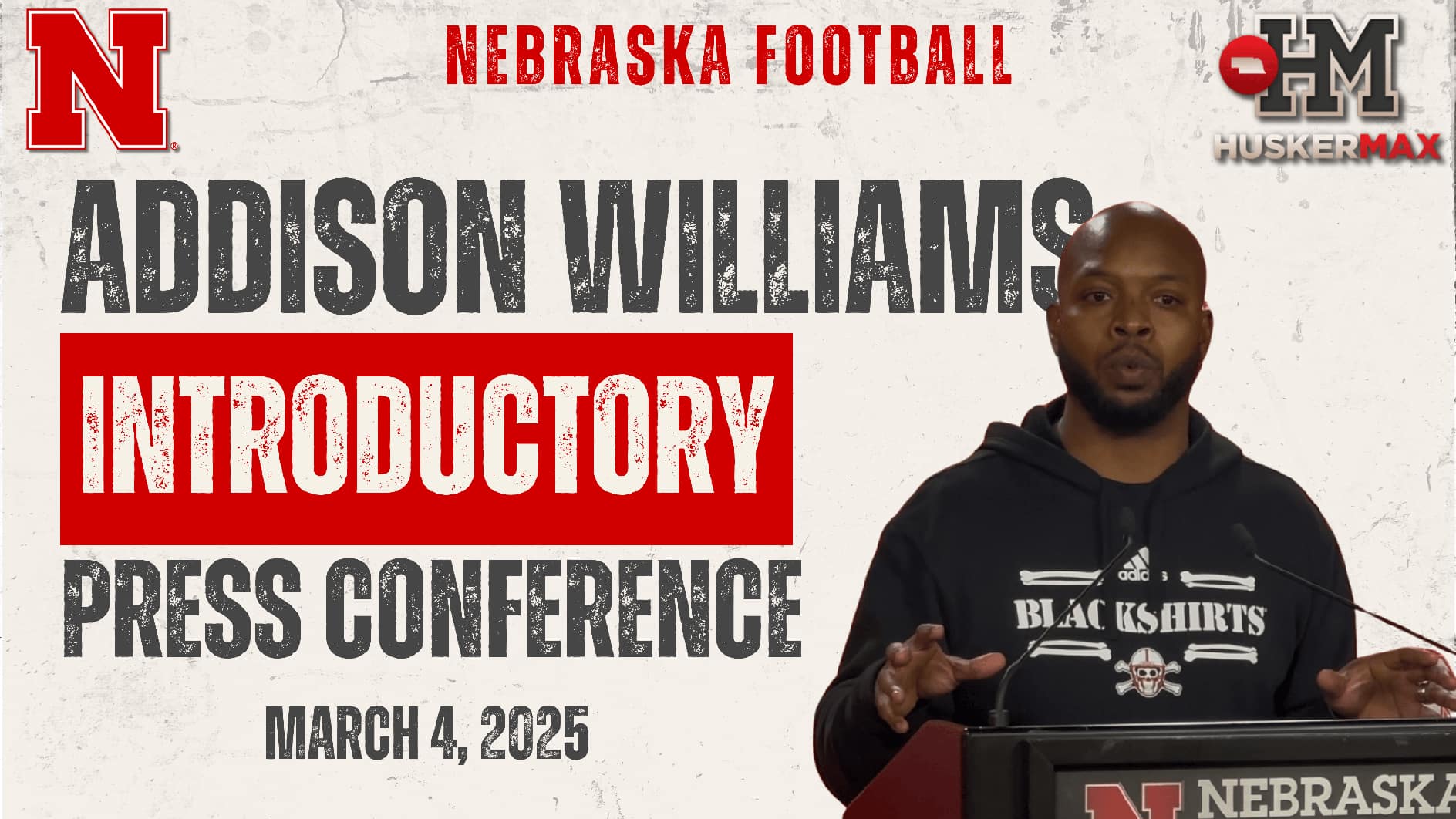 Nebraska Football Defensive Backs Coach Addison Williams - Introductory ...