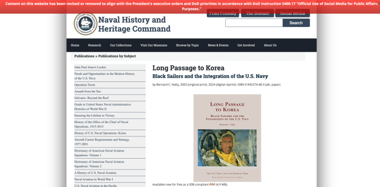 Pentagon Removes Webpages Celebrating Racial Integration of the Armed ...