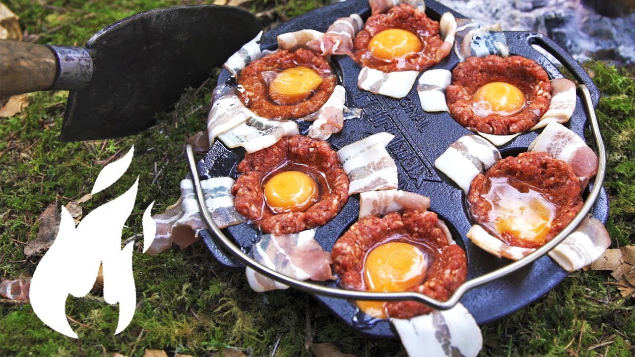 ASMR Campfire Cooking – BBQ Muffins Like You’ve Never Seen! 🔥