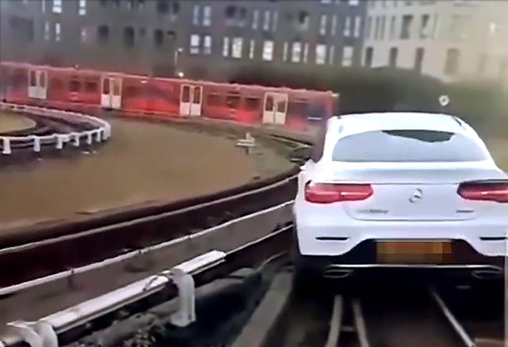 How did this £82,000 Mercedes end up abandoned on London DLR tracks?