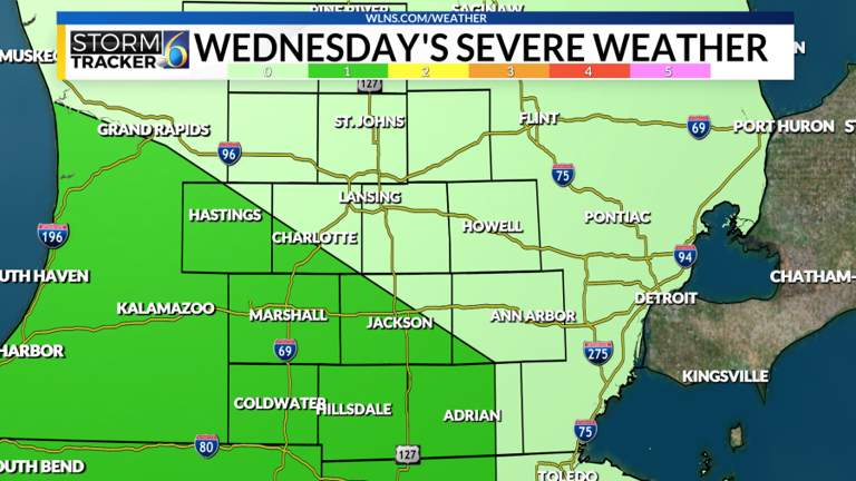 Level 1 risk for severe weather Wednesday