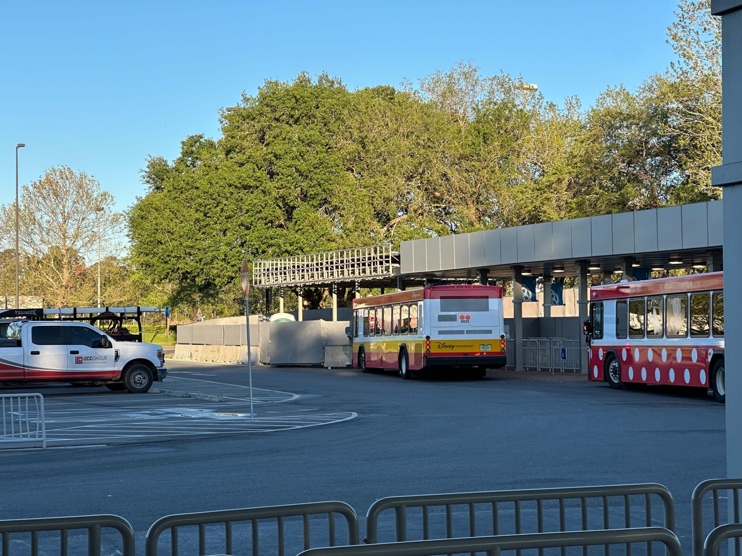PHOTOS: Construction Walls and Scrim Up at EPCOT Bus Stop Area