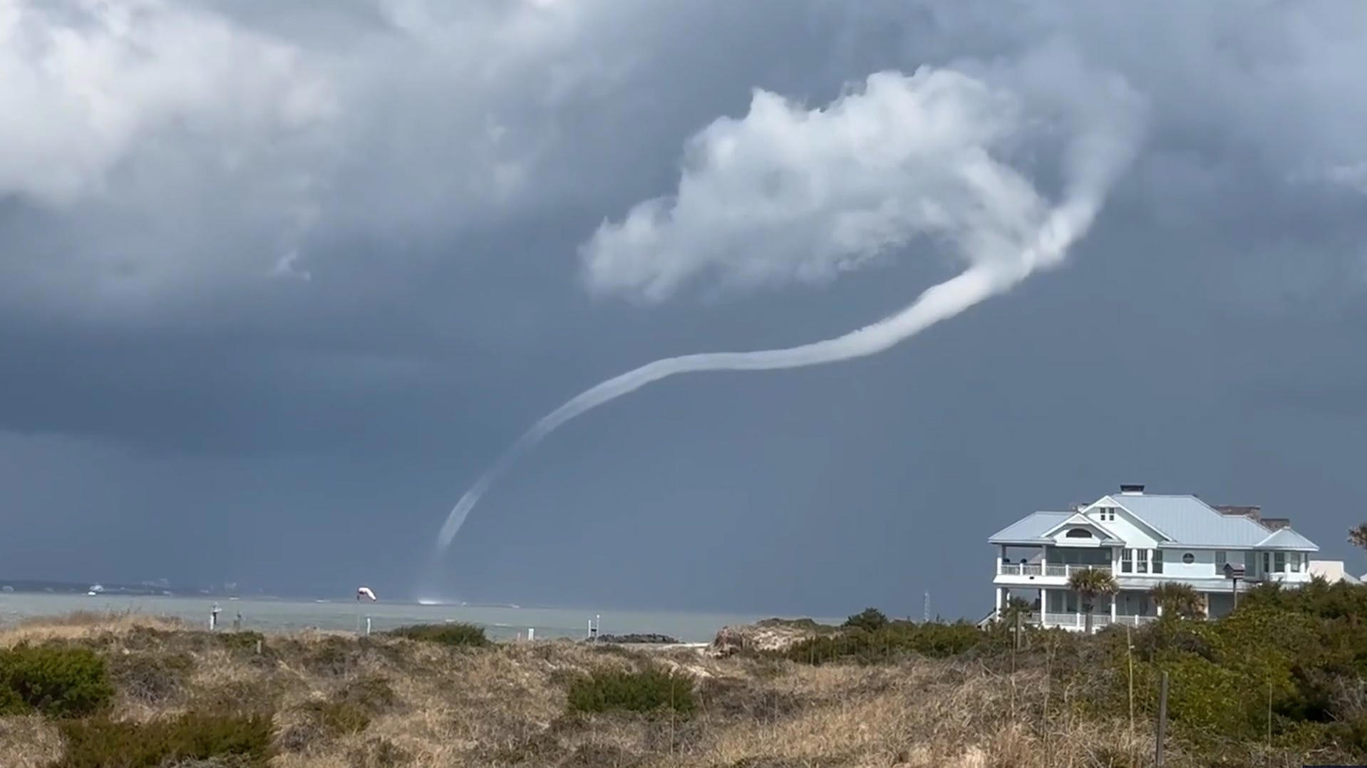 Impressive waterspout churns off North Carolina's coast Impressive waterspout churns off North Carolina's coast