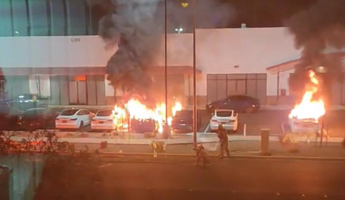 Las Vegas police make arrest for ‘targeted attack’ at Tesla center