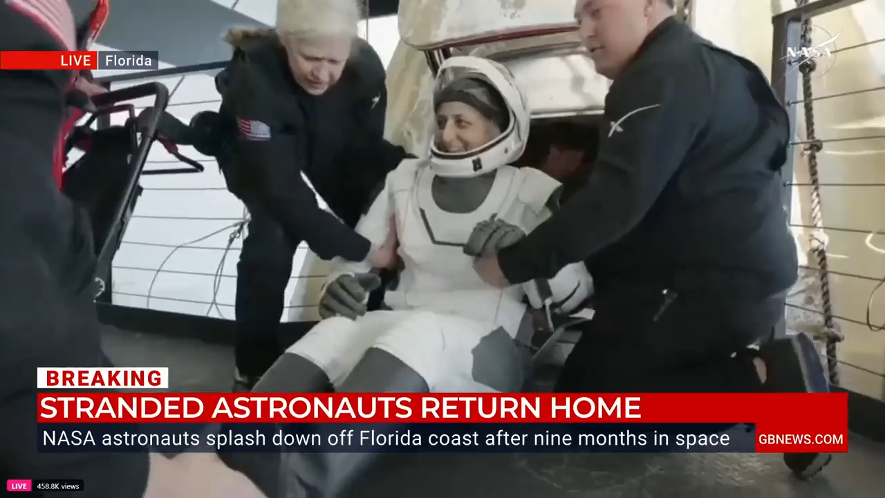 WATCH: Nasa astronauts Butch Wilmore and Suni Williams dismount from ...