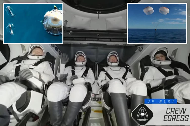 Stranded astronauts Butch Wilmore and Suni Williams safely splash down in SpaceX capsule after 9 ...