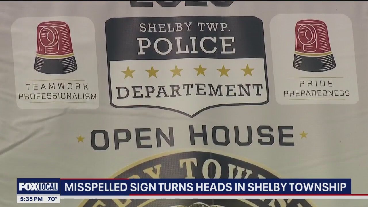 Shelby Township police banner misspelling gets attention