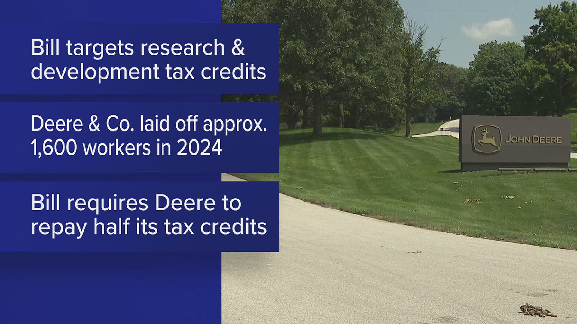 Iowa bill would require John Deere to pay back some tax credits due to ...