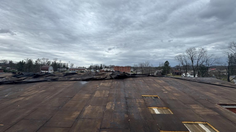 Extreme winds damage roof of Phil Gainer Community Center