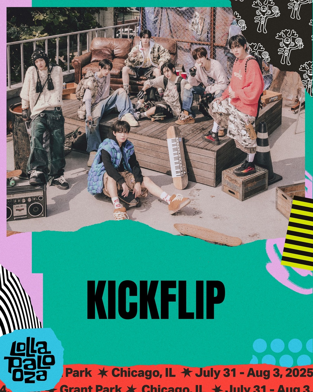 JYP 막내 킥플립, 데뷔 반년 만에 롤라팔루자 뜬다