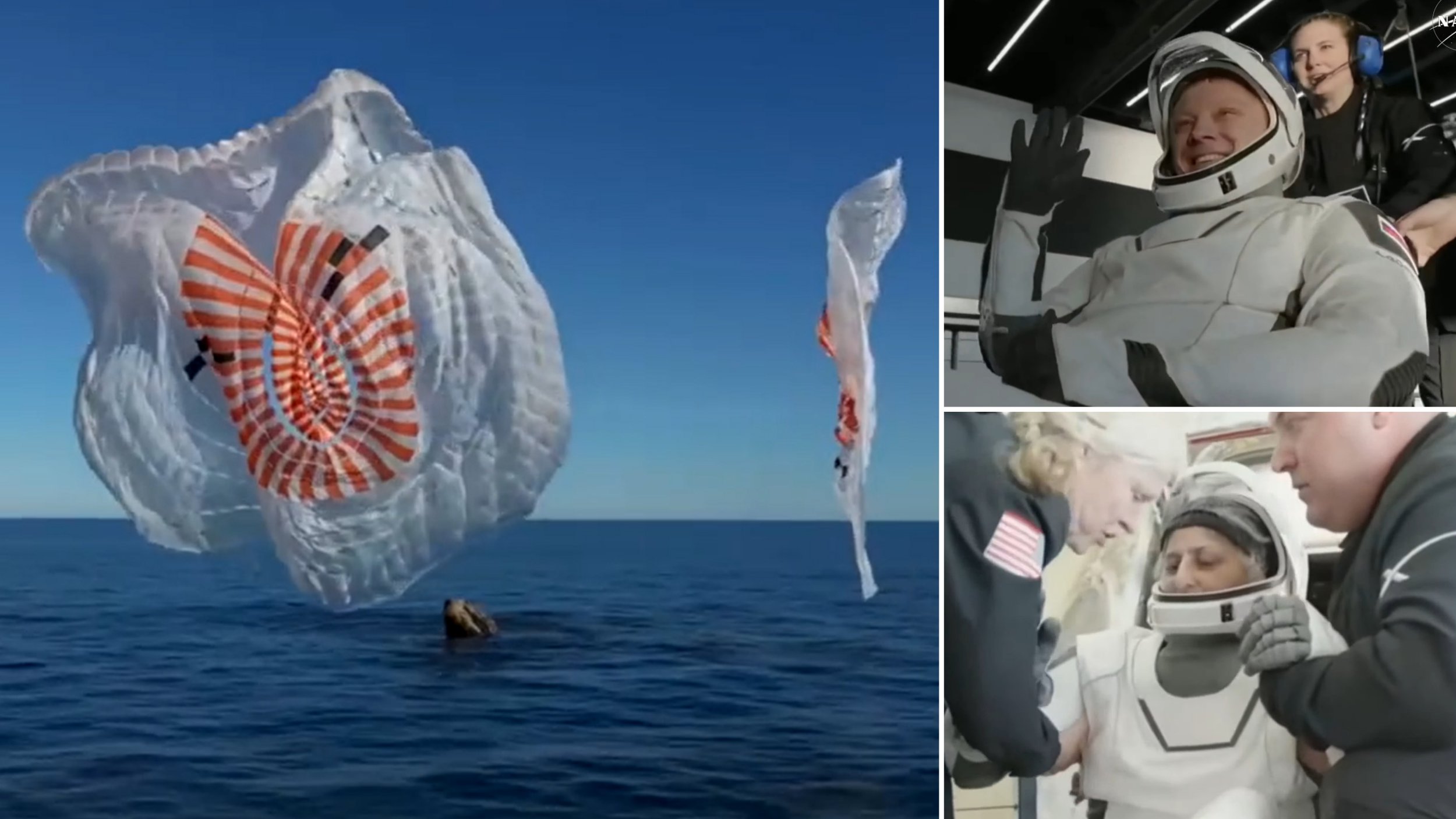 Nasa astronauts return home to earth after nine months stranded in space