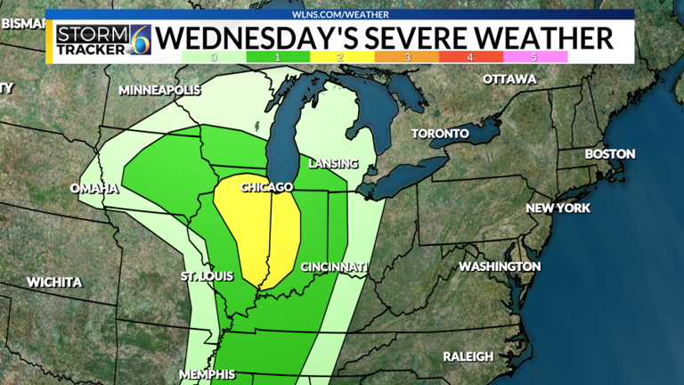 Level 1 risk for severe weather Wednesday