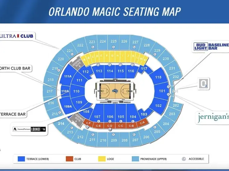 Kia Center Guide: Upcoming events and concerts schedule, seating map ...