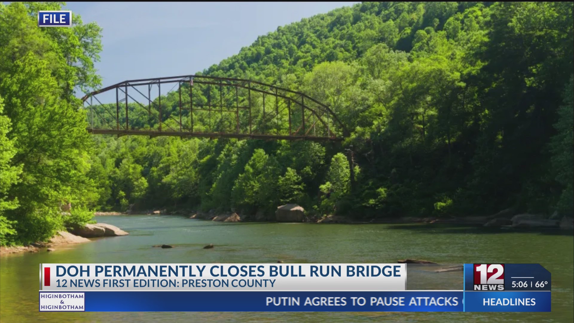 WVDOH closes Bull Run Bridge in Preston County