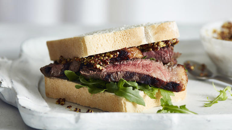 Here's Why Ribeye Is The Best Cut For A Steak Sandwich