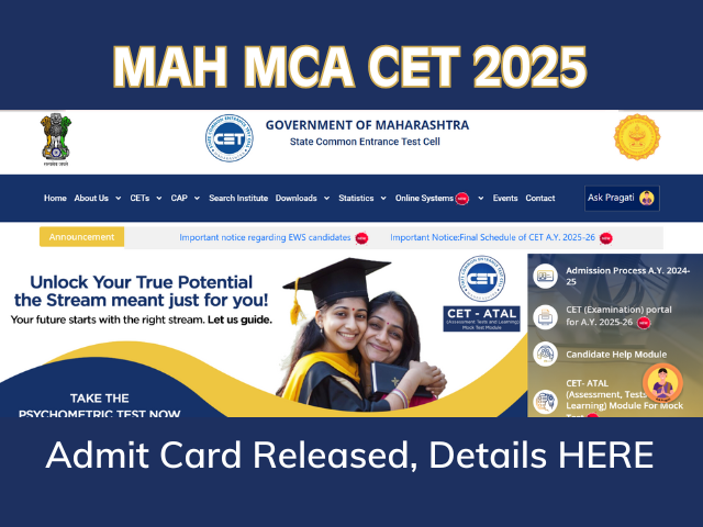 MAH MCA CET Hall Ticket 2025 Released at cetcell.mahacet.org; Direct ...