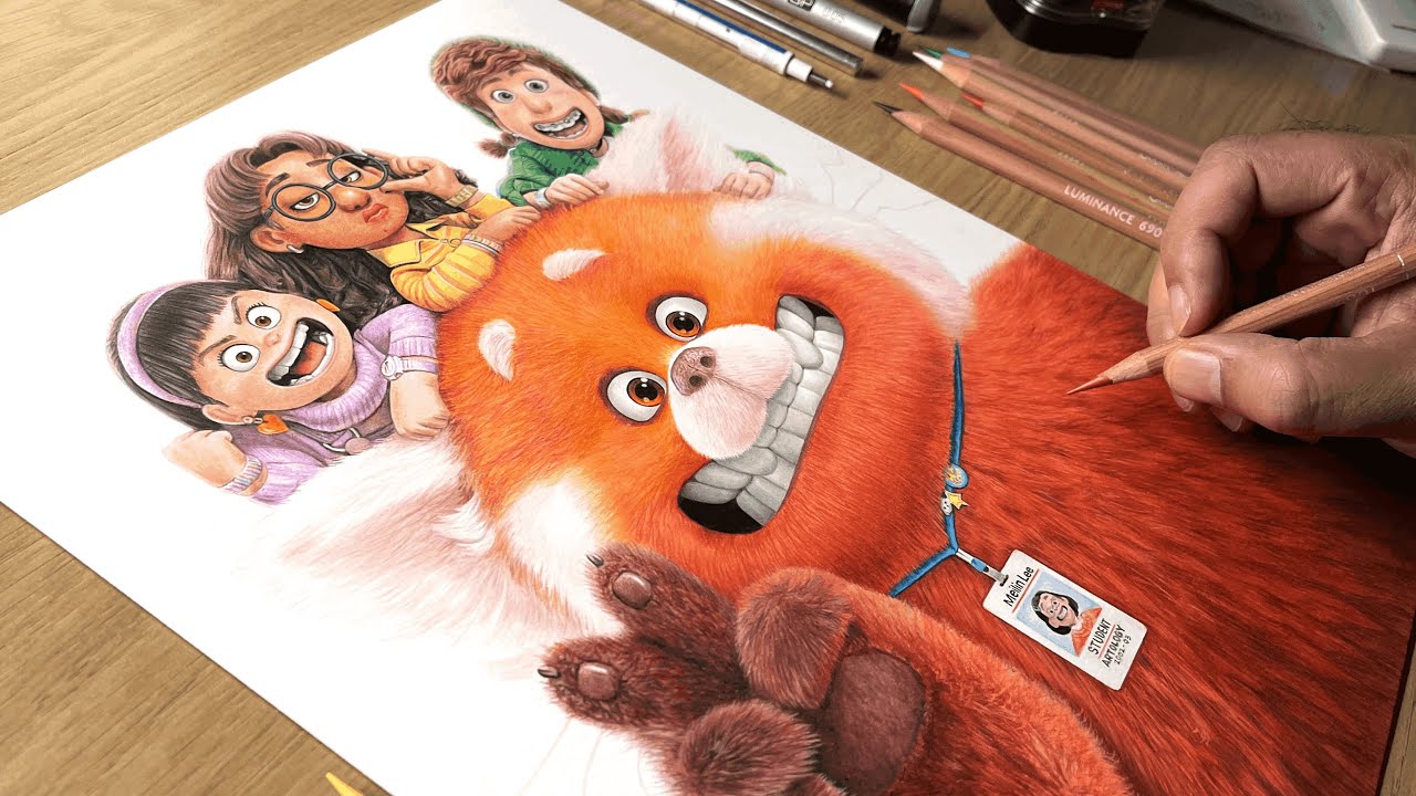 Drawing Turning Red Characters ¦ Amazing Pixar Fan Art Time-Lapse!